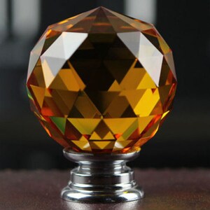 Amber Crystal Knobs Glass Knobs Dresser Knobs Drawer Knobs Pulls Handles Kitchen Cabinet Pull ...