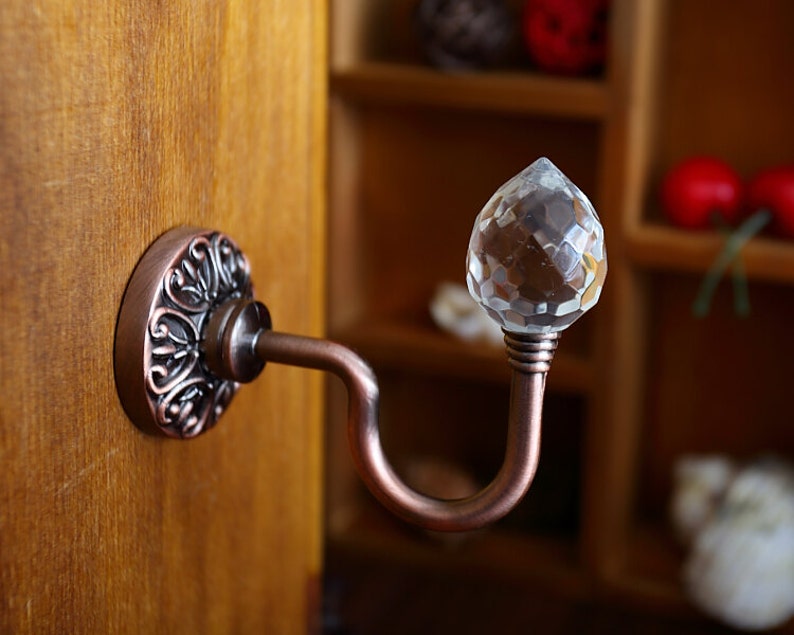 Glass Wall Hooks Decorative Hooks Clear Crystal Silver Gold - Etsy