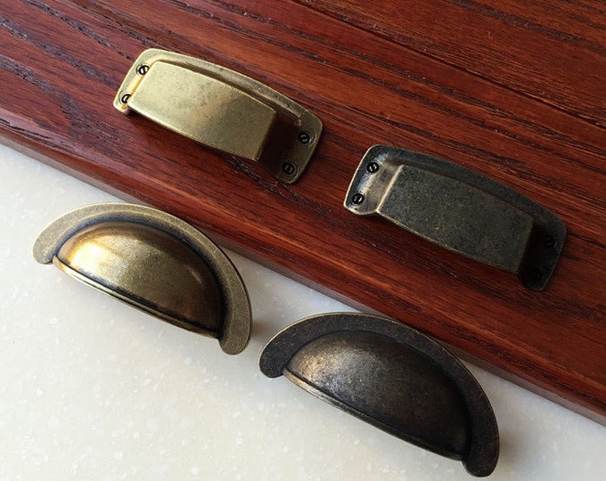 3" Drawer Pull Dresser Pulls Knobs Handles Shell Cup Bin Cabinet Door ...