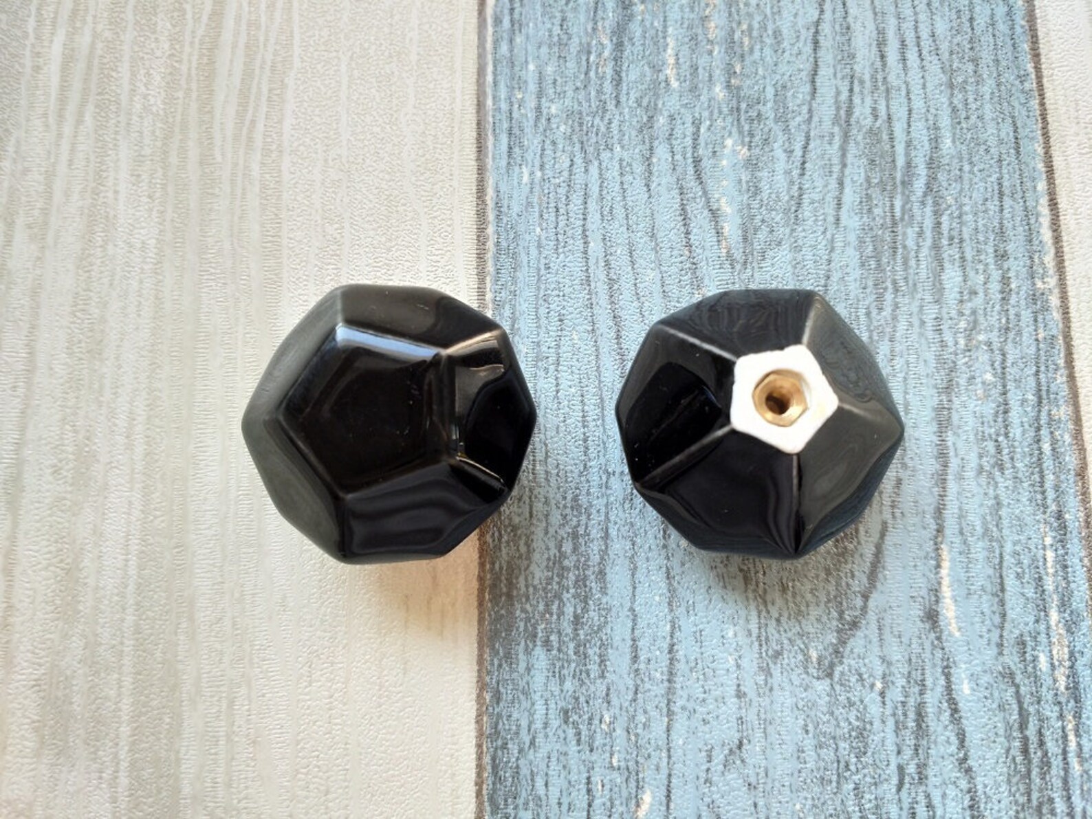 Black Stone Knobs Drawer Knob Dresser Knobs Ceramic Knobs | Etsy