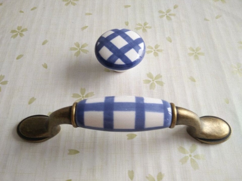 Gingham Knobs Dresser Knob Drawer Pull Handle Kitchen Cabinet - Etsy