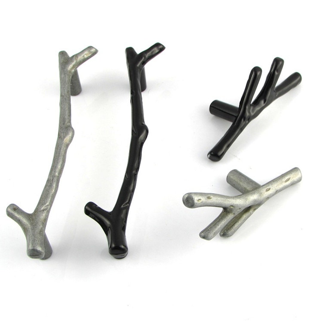 Tree Branch Antique Silver Handle Pull Knob Dresser Knob Drawer Knobs ...