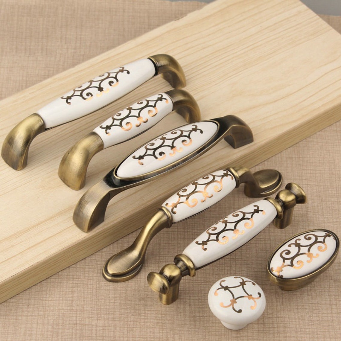 Ceramic Knobs Pull Handles Dresser Pulls Drawer Pull / Antique - Etsy