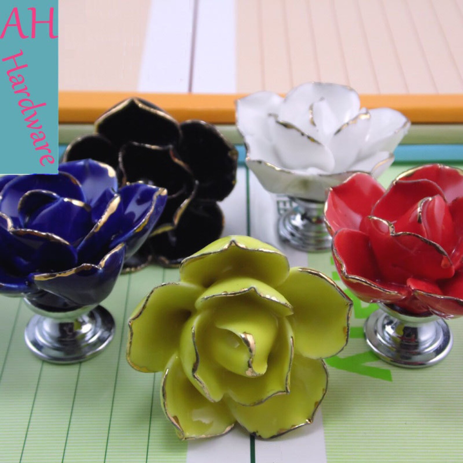 Lotus Knobs / Dresser Knob Drawer Pulls Handles / Ceramic Knob - Etsy