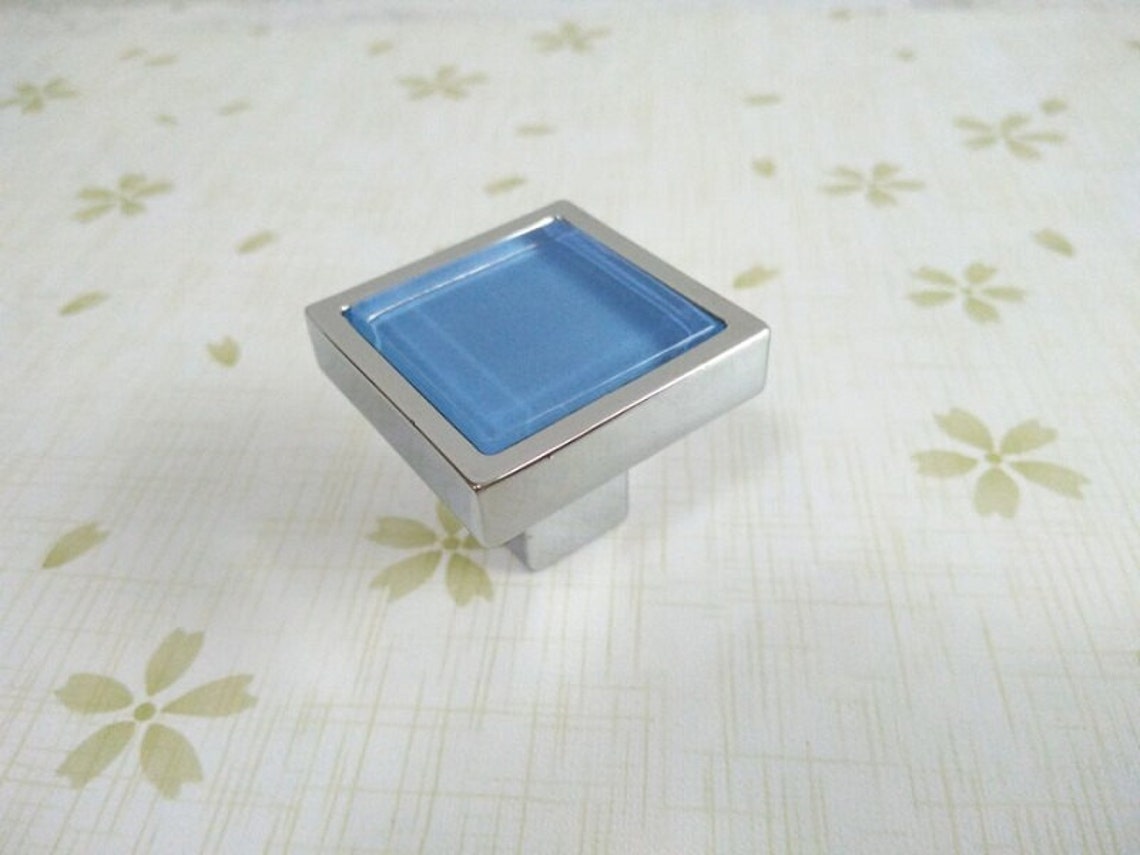 Glass Knobs Dresser Drawer Knobs Pulls Handles Square Colorful - Etsy