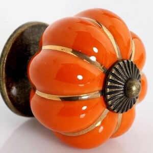 Pumpkin Knobs Dresser Knob Drawer Pulls Handles / Ceramic Knob Cabinet ...