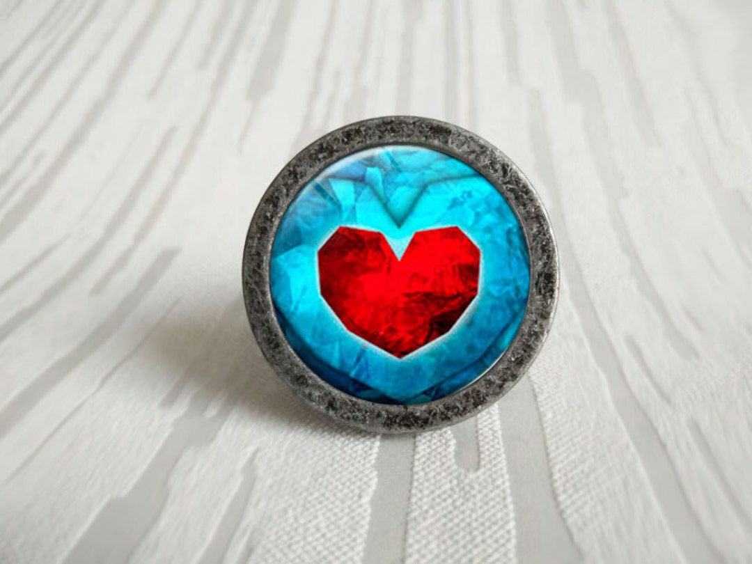 Heart - Antique Silver Drawer Knobs Pulls Handles / Kitchen Cabinet ...