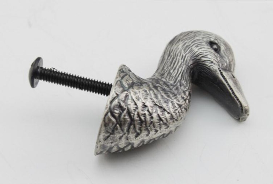 Antique Silver Drawer Knobs Animal Duck Cabinet Knobs Dresser - Etsy