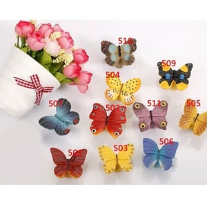 Resin Butterflies Knobs Dresser Knobs / Drawer Knobs Pulls Handles / Shabby Chic Unique Cabinet ...