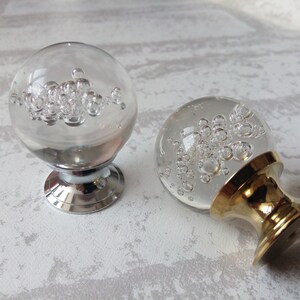 Bubble Glass Knobs Crystal Knob Drawer Knobs Dresser Pulls Handles Kitchen Cabinet Knob ...