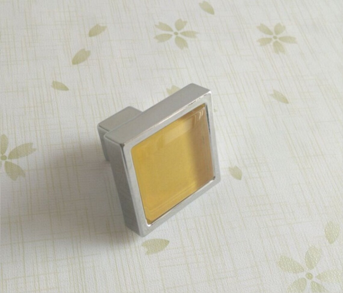 Glass Knobs Dresser Drawer Knobs Pulls Handles Square Colorful | Etsy