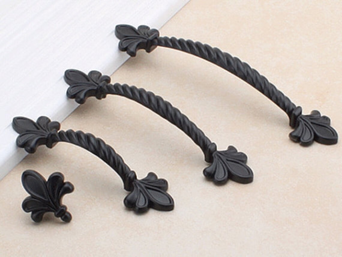 2.5 3.75 5 Black Drawer Knobs Pulls Handles - Etsy
