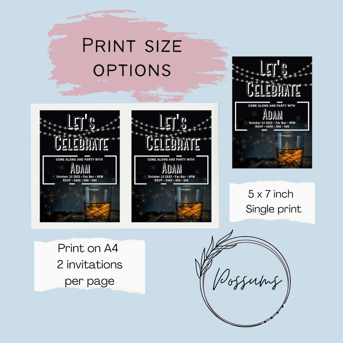 Whisky Birthday Party Invitation, Bar Party, Male Birthday Invitation ...