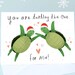 Funny Turtles in Love Xmas Card, Cute Turtle Pun Love Christmas Card ...