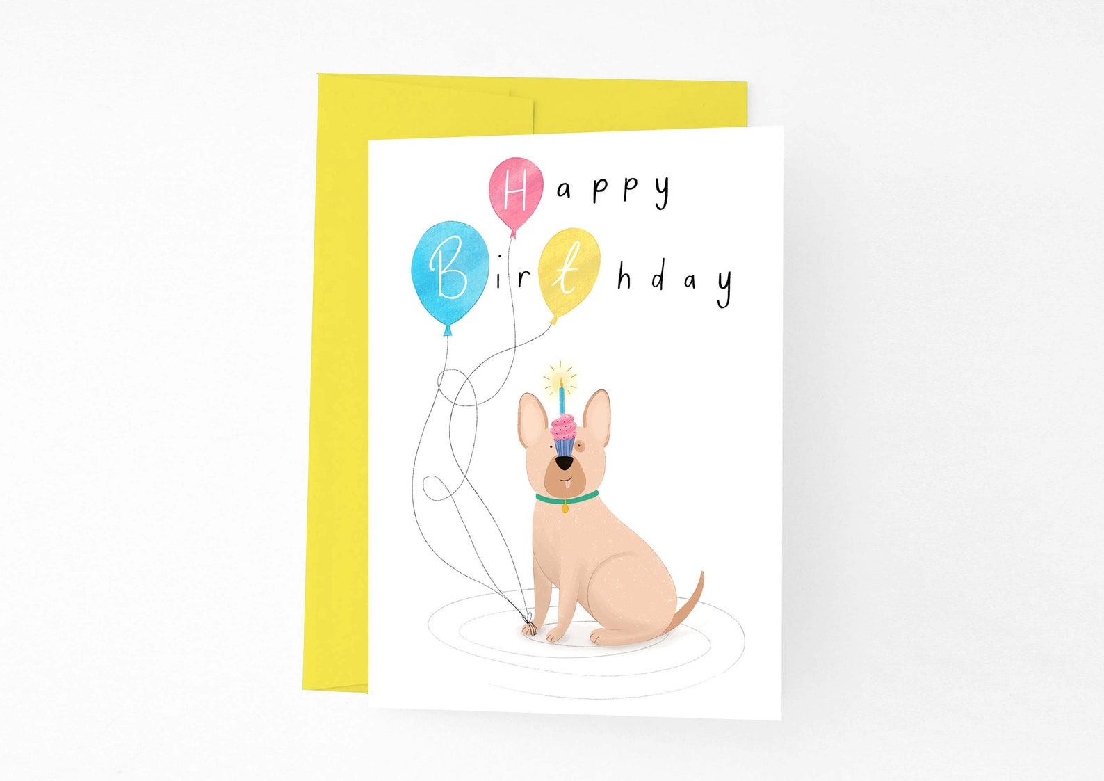 Happy Birthday Dog Card Funny Birthday Dog With Balloons - Etsy UK