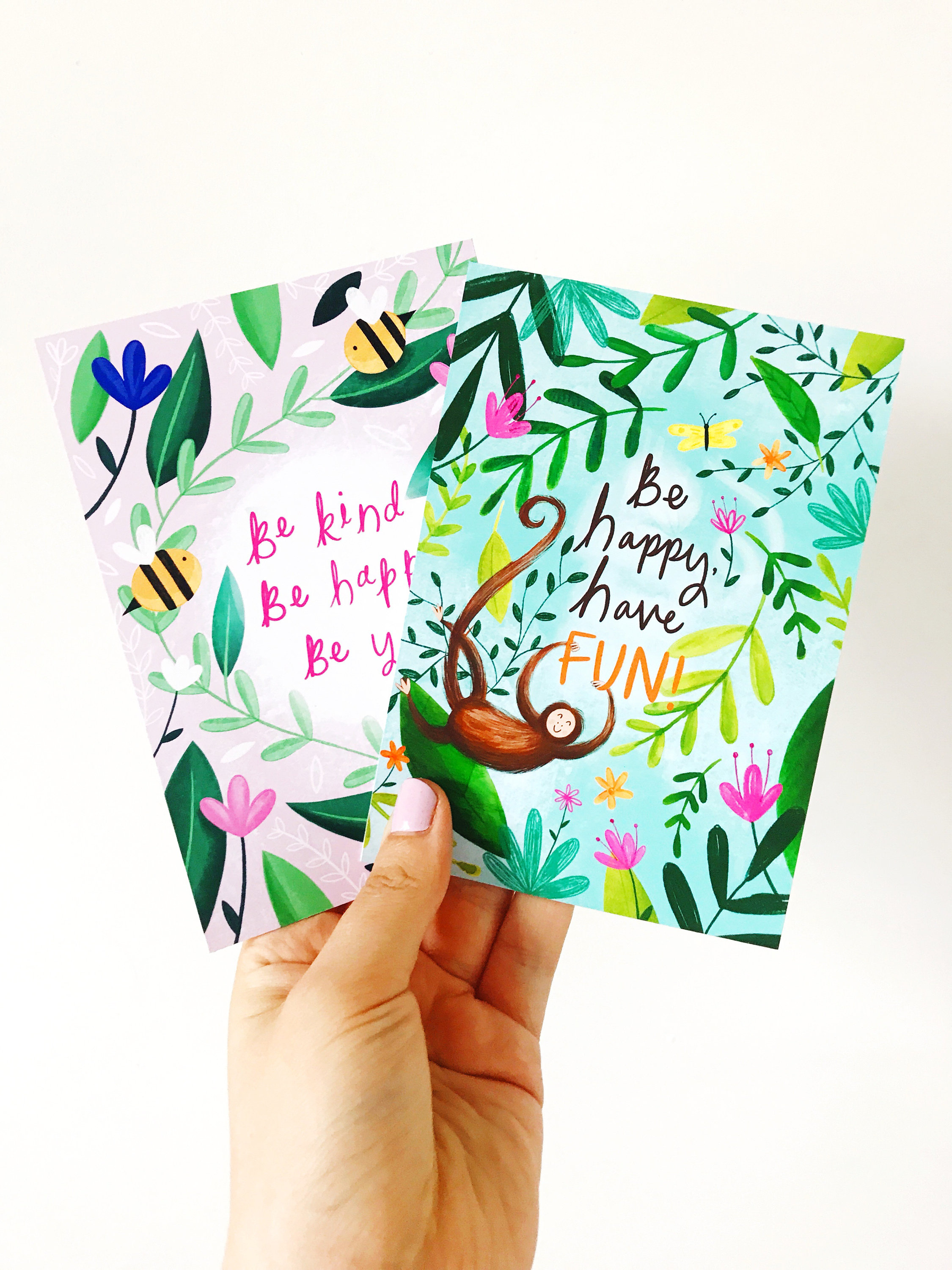 Positivity Prints Postcard Pack of 4 Cute Motivational | Etsy UK