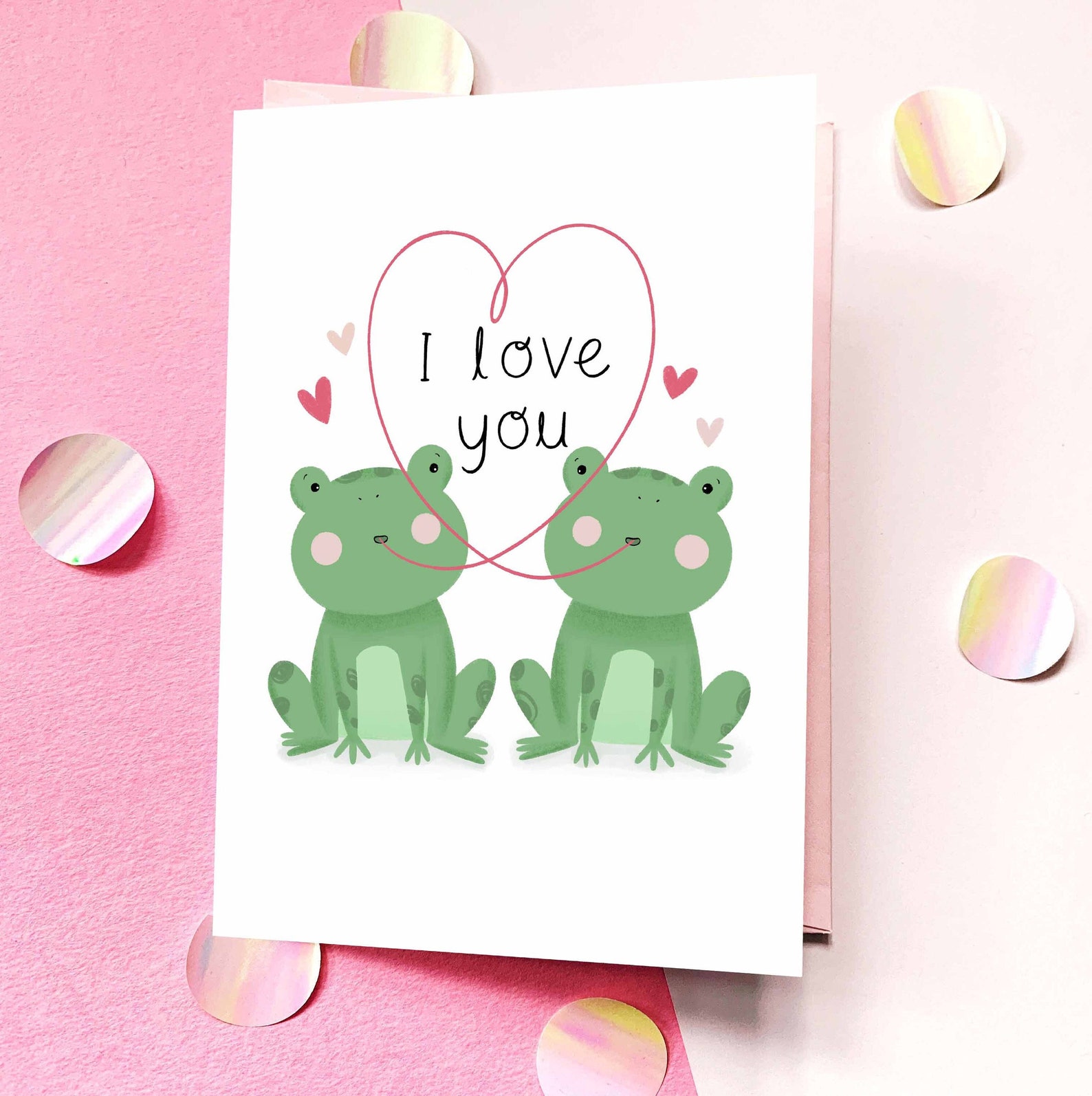 I Love You Cute Frog Card Funny Frog Couple Anniversary Card - Etsy UK
