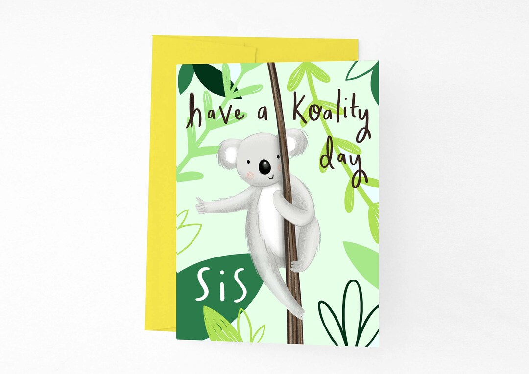 Cute Koala Sister Birthday Card, Animal Card for Sister, Sister ...