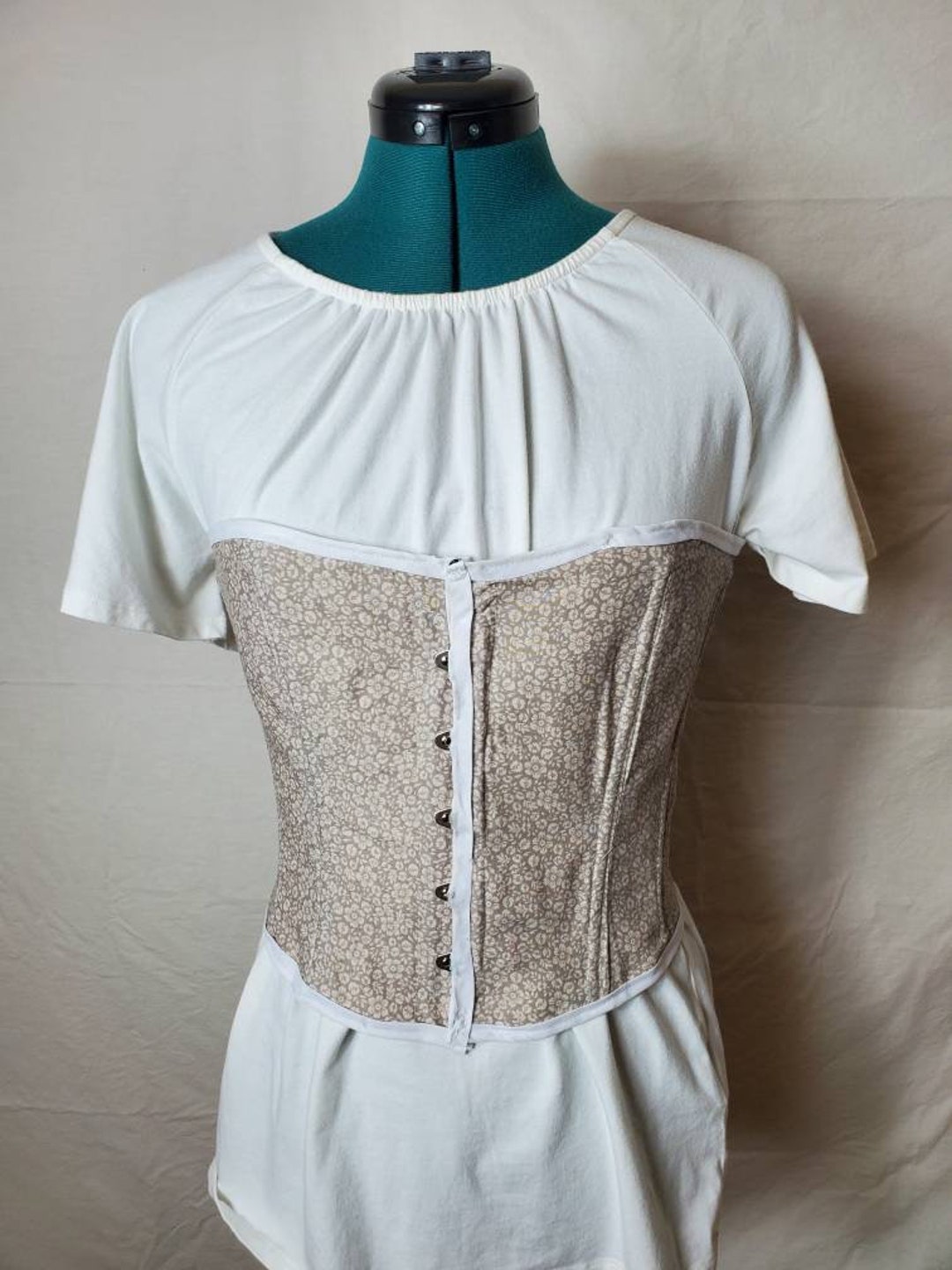 Cotton Fabric Corset With Metal Busk - Etsy