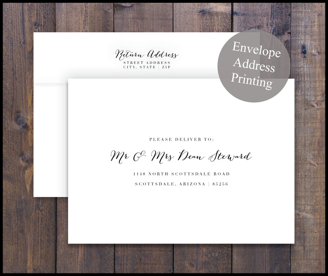 PRINTED A7 Envelopes - Match or Compliment Your Wedding or Party ...