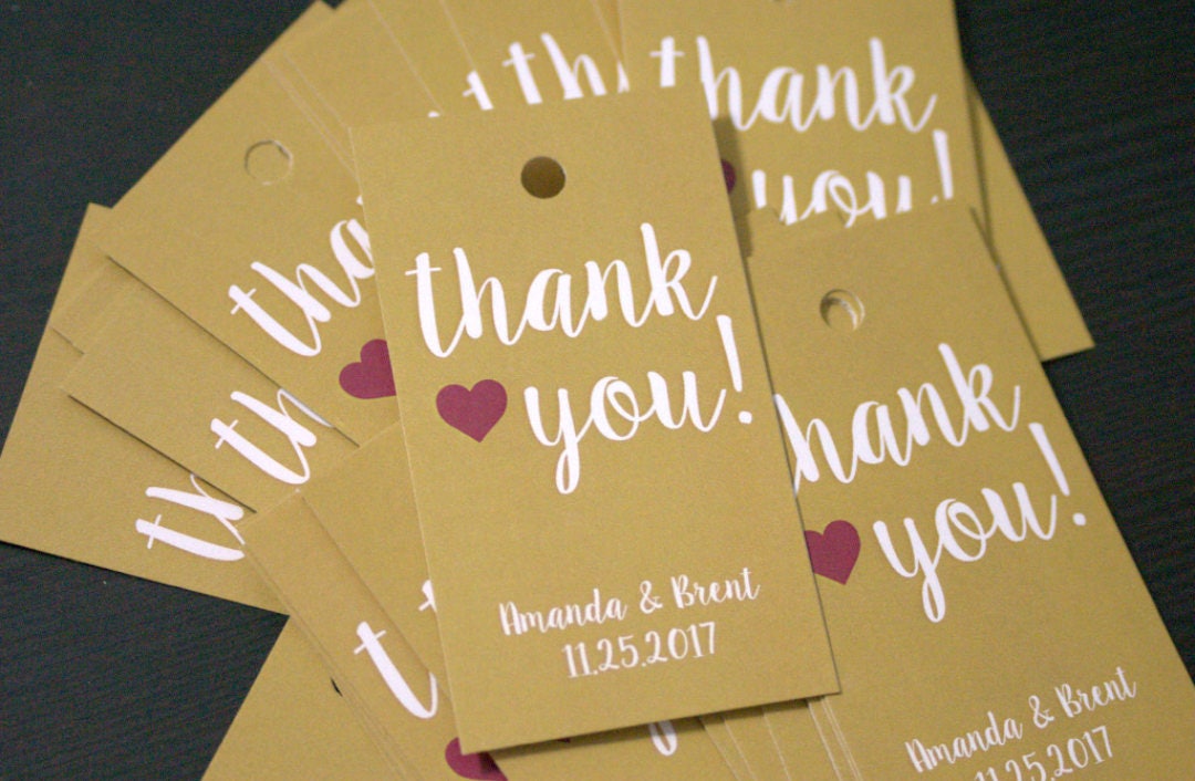 Thank You Tags, Pack of 10, Personalized Tags, Hanging Tags, Wedding ...