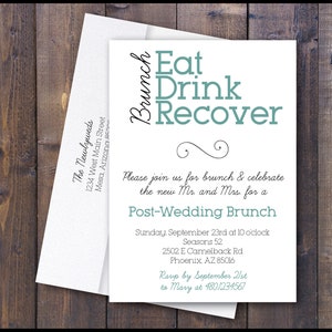 Brunch Invitation, Day After Brunch, Recovery Wedding, Wedding Brunch ...