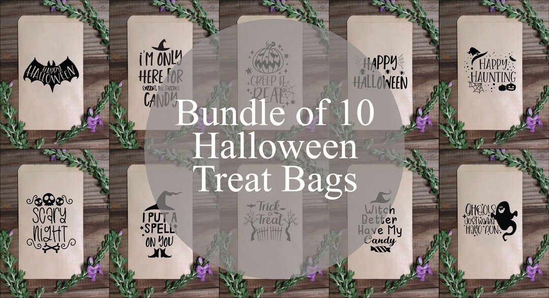 BUNDLE of Halloween Trick or Treat Party Favor Treat Bags, Contactless ...