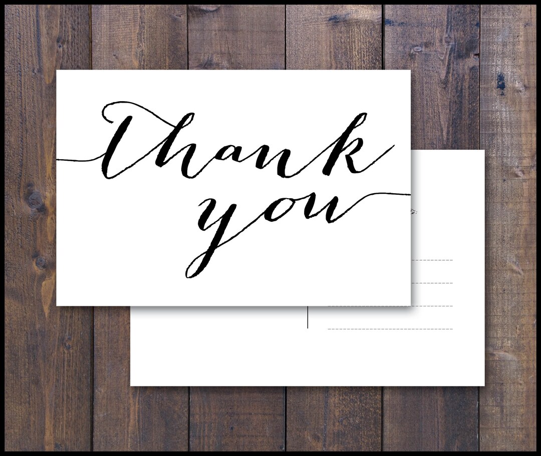 Thank You Postcard PC TY Card Note Card Notecard Classic Traditional ...