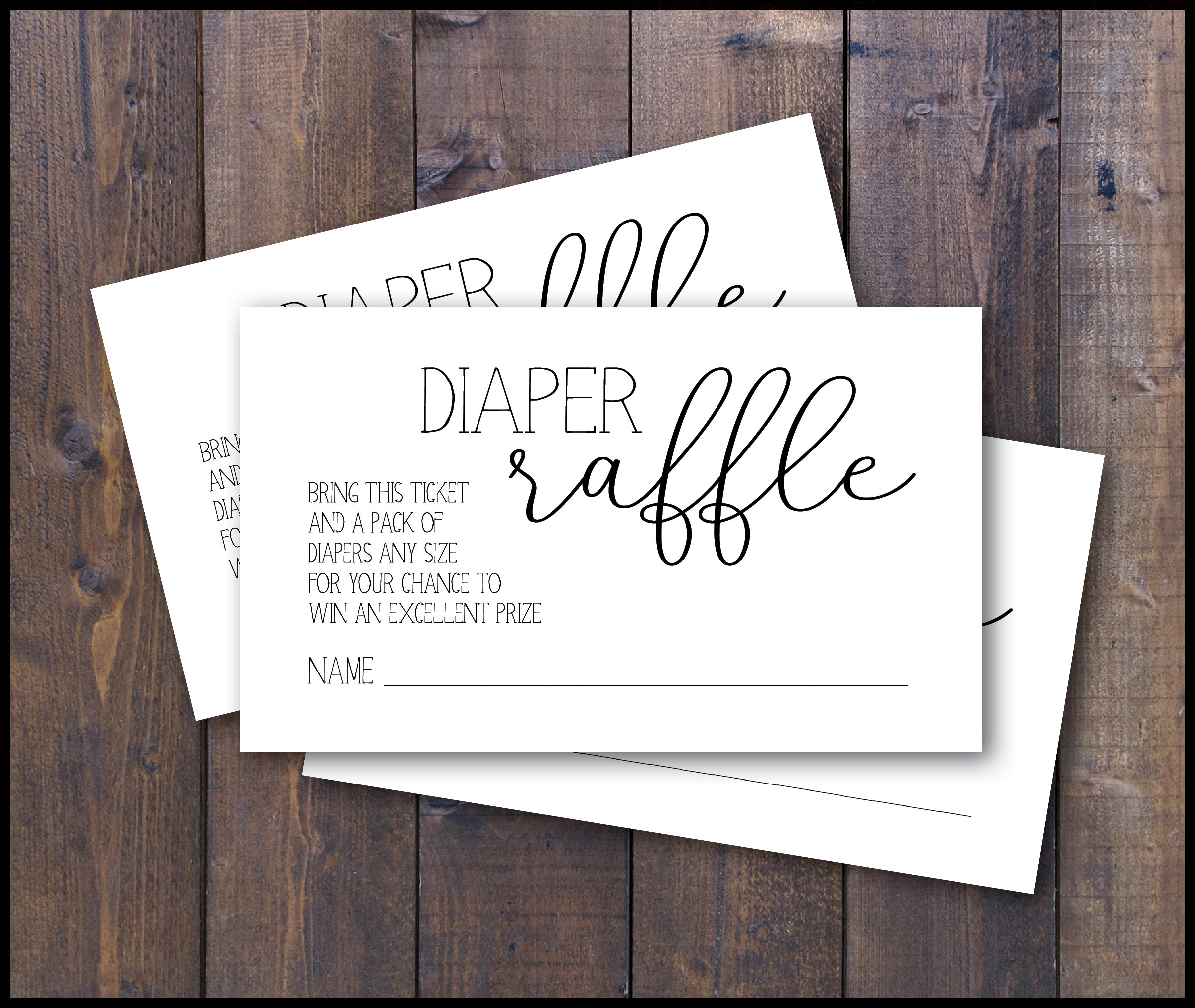 Diaper Raffle Cards Pack of 10 Diaper Raffle Baby Shower | Etsy