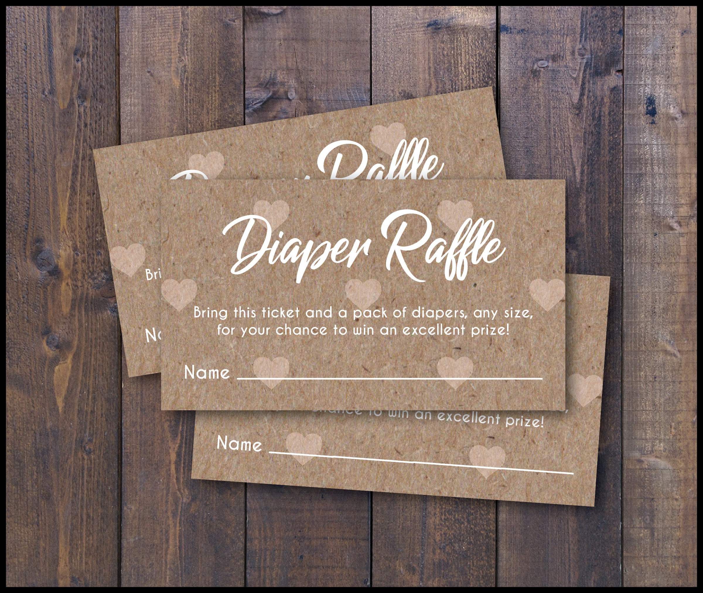 Diaper Raffle Cards Pack of 10 Diaper Raffle Baby Shower - Etsy