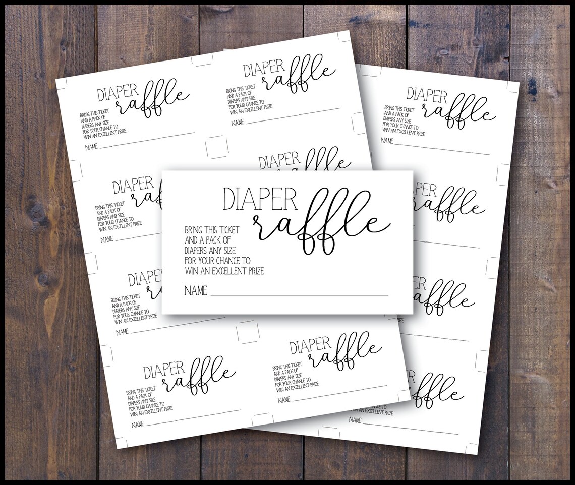 Digital File Diaper Raffle Cards Diaper Raffle Baby Shower | Etsy
