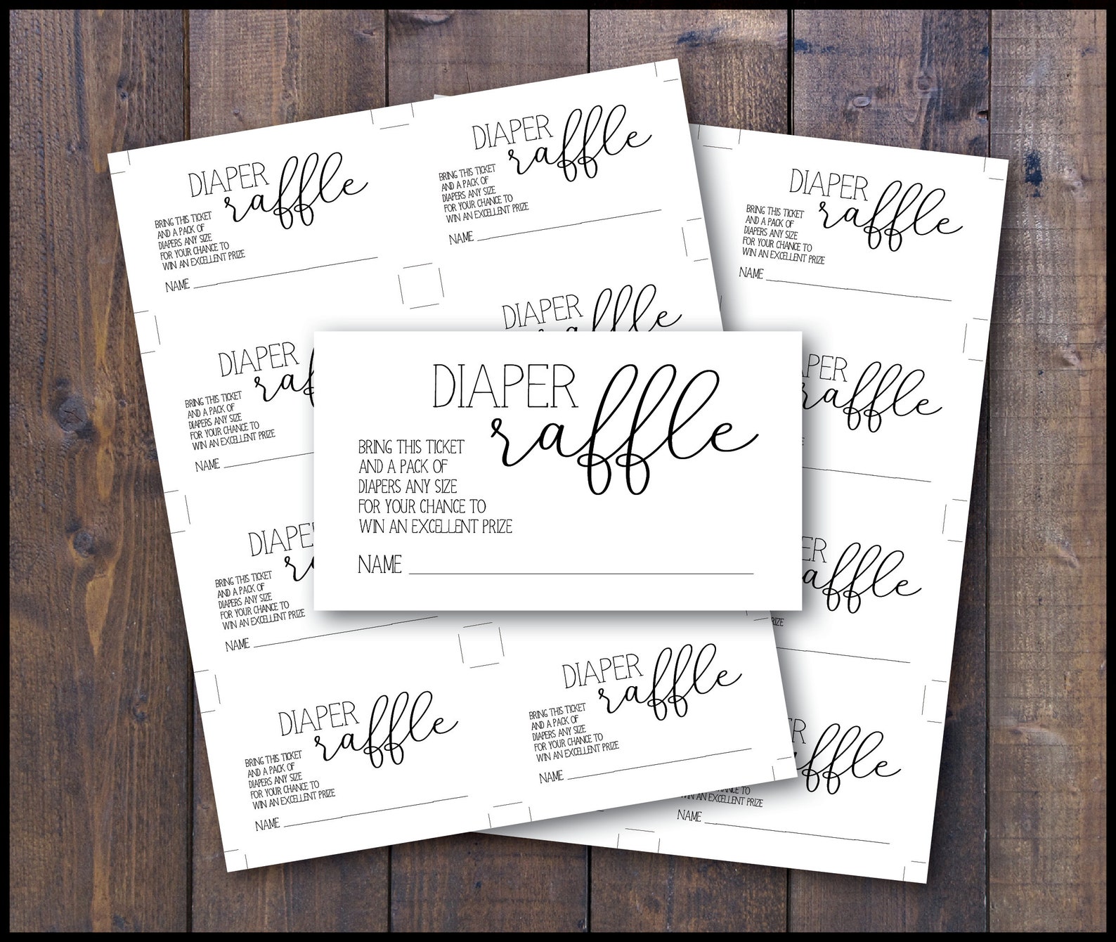 Digital File Diaper Raffle Cards Diaper Raffle Baby Shower | Etsy