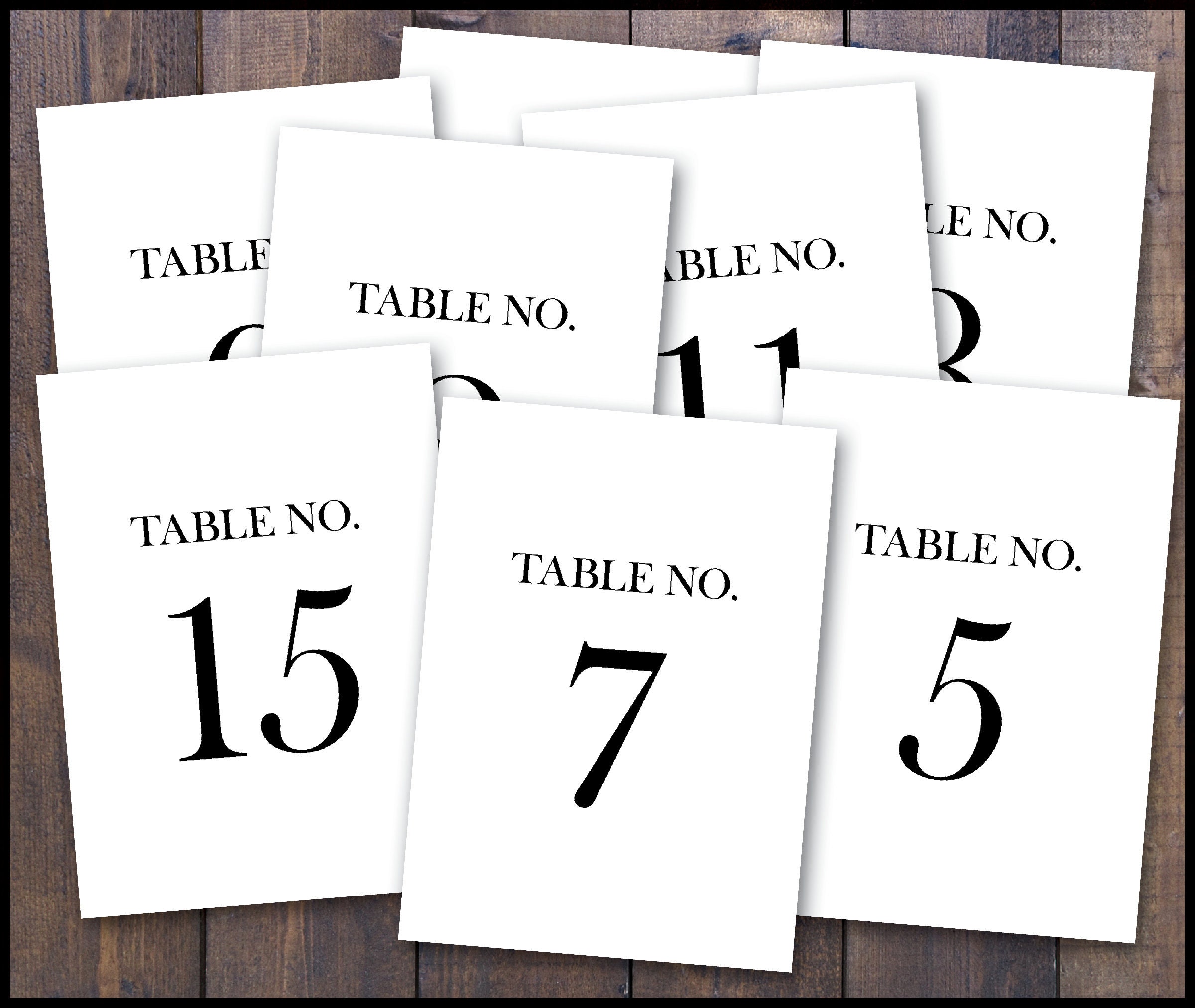 Table Numbers DIGITAL DOWNLOAD Serif Instant Black and | Etsy