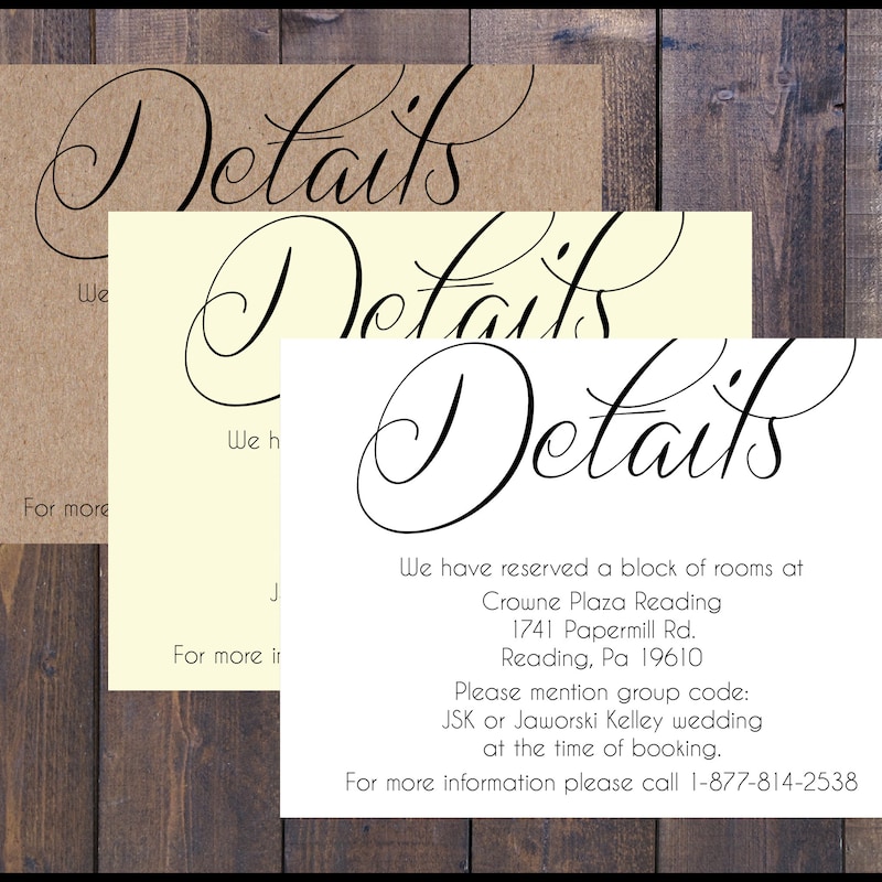 Accommodation Cards - Etsy