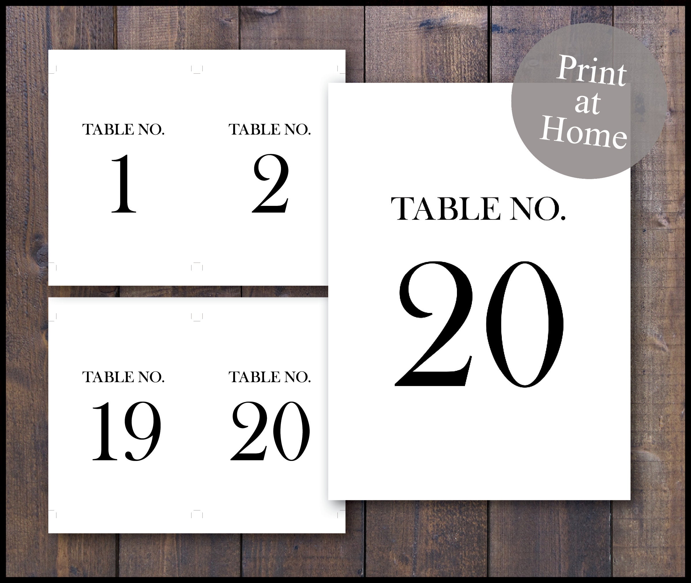 Table Numbers DIGITAL DOWNLOAD Serif Instant Black and | Etsy