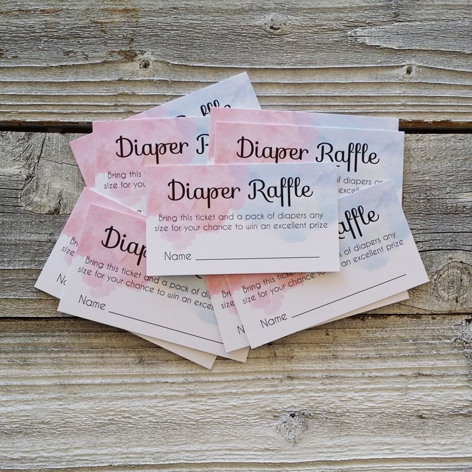 Diaper Raffle Cards, Pack of 10, Diaper Raffle Baby Shower Raffle ...