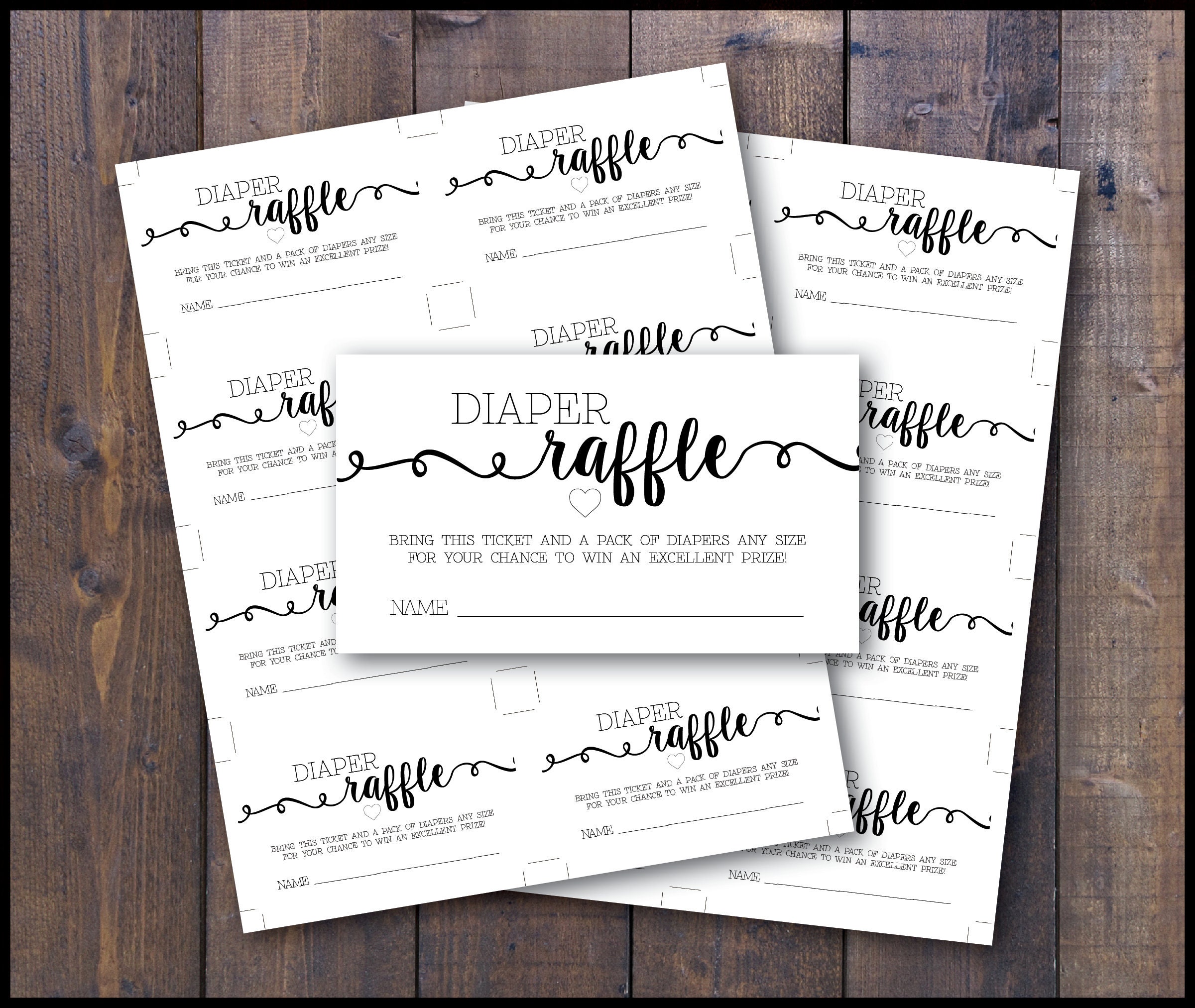 Digital File Diaper Raffle Cards Diaper Raffle Baby Shower | Etsy