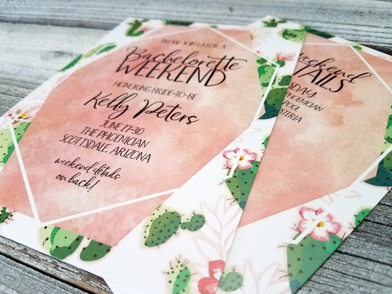 PRINTED Weekend Bachelorette Party Invitation W/envelope - Etsy