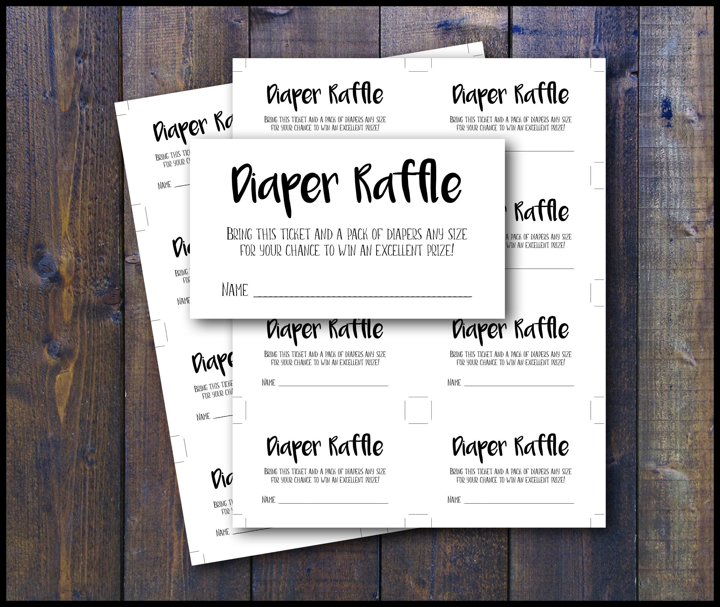 Digital File Diaper Raffle Cards Diaper Raffle Baby Shower | Etsy