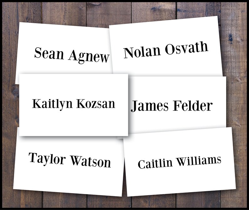 PRINTED Placecards Place Cards Custom Table Names Guest Names - Etsy