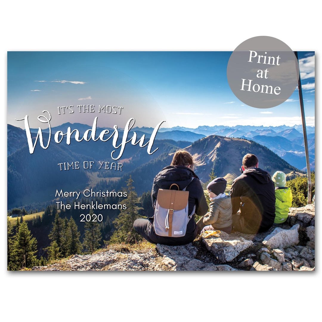 Personalized Photo Christmas Card: Script Holiday Greetings (digital ...