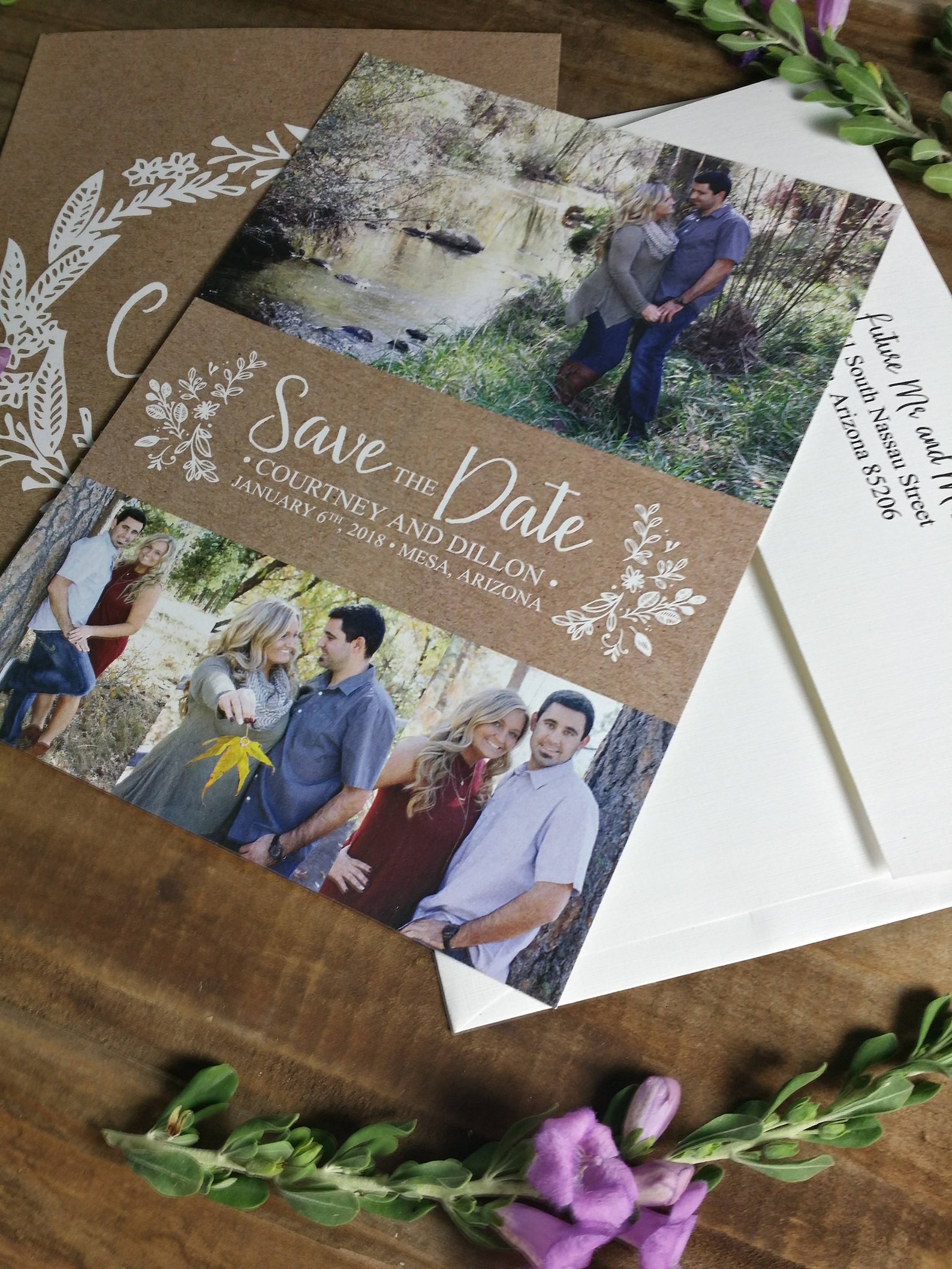 PRINTED Country Rustic Wedding Save-the-date W/envelope - Etsy