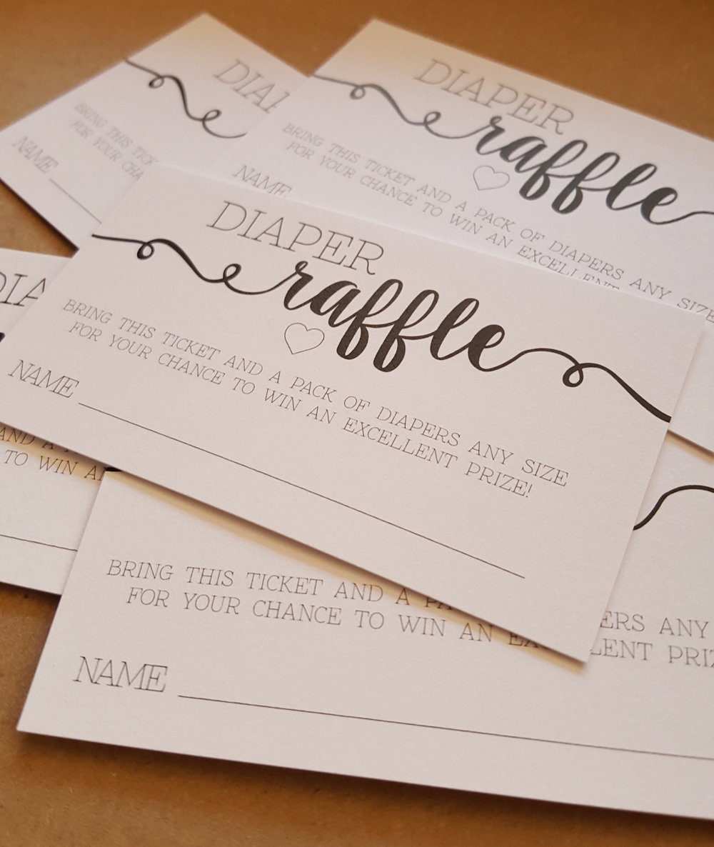 Diaper Raffle Cards Pack of 10 Diaper Raffle Baby Shower - Etsy