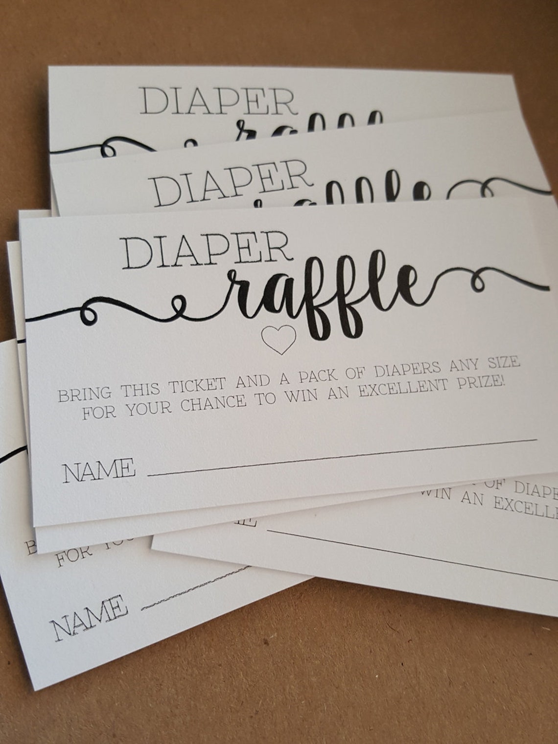 Diaper Raffle Cards Pack of 10 Diaper Raffle Baby Shower - Etsy