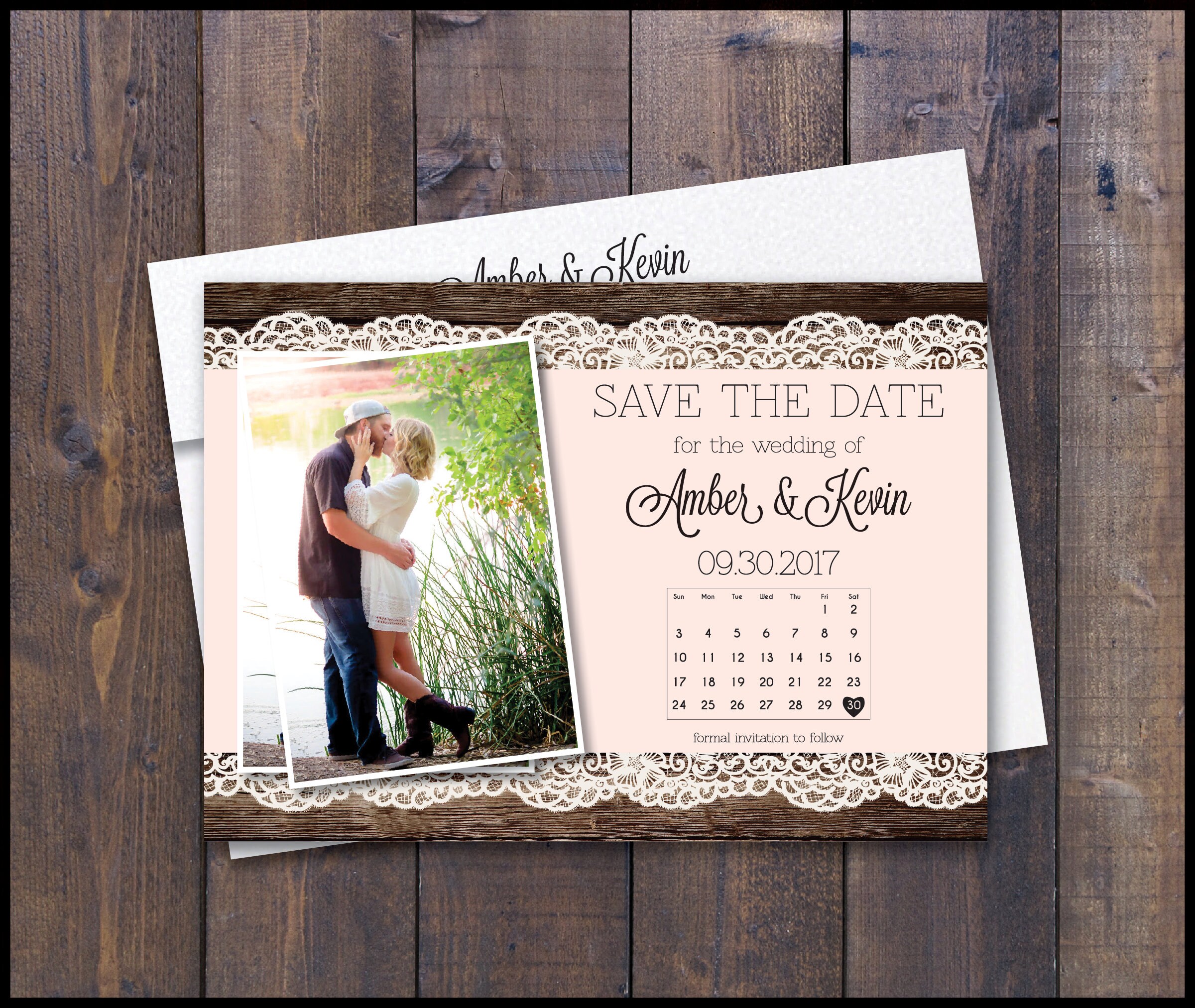PRINTED Country Rustic Wedding Save-The-Date w/Envelope | Etsy