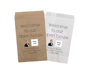 Customizable Welcome to the Open House Bakery Bags Real Estate Mortgage ...