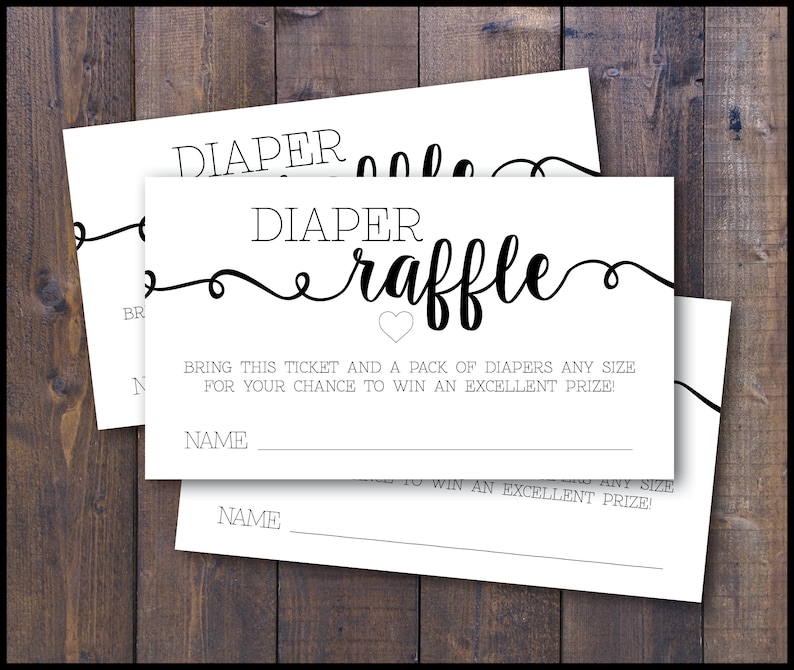 Diaper Raffle Cards Pack of 10 Diaper Raffle Baby Shower - Etsy