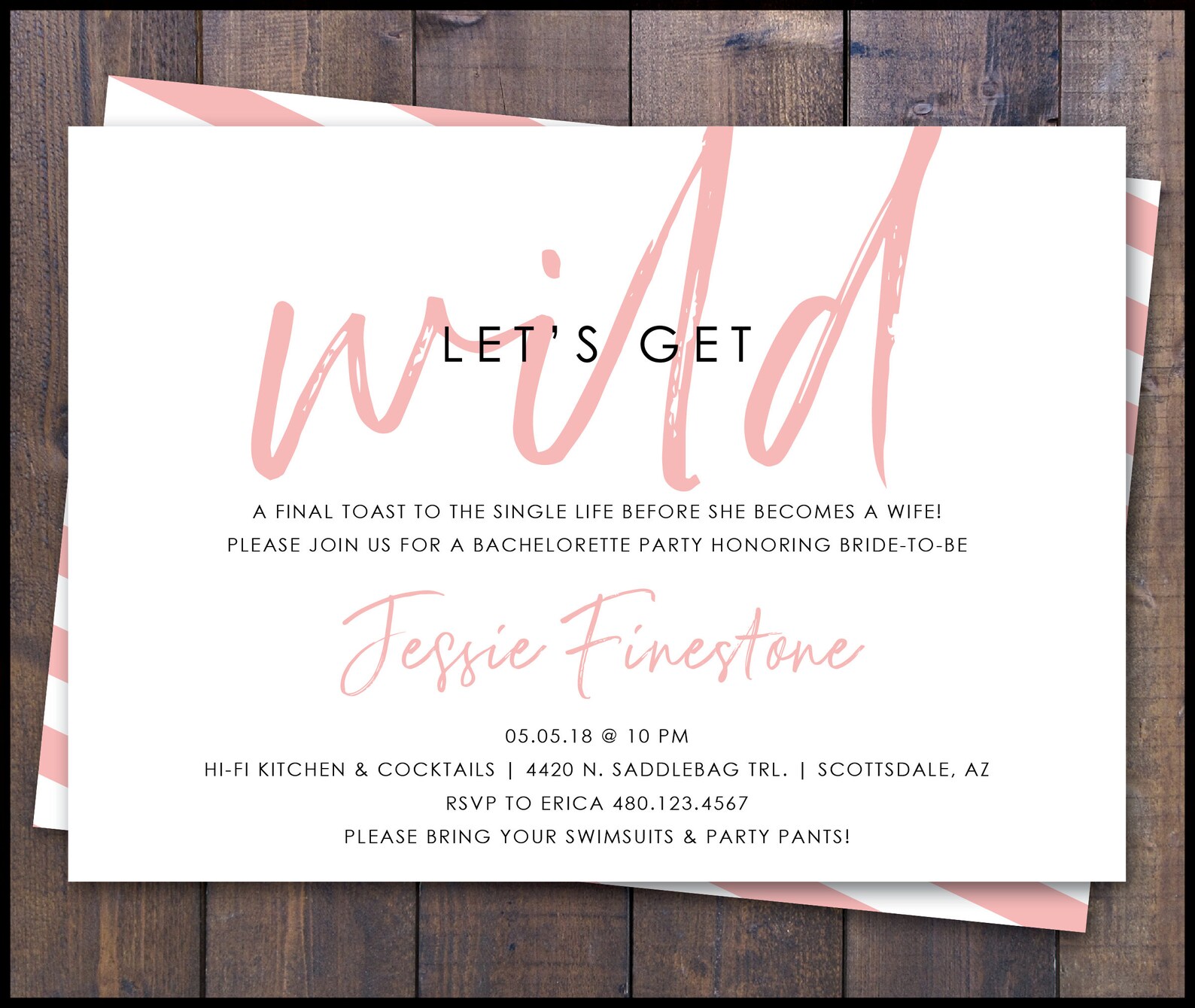 DIGITAL Wild Bachelorette Party Invitation Summer Bach Party | Etsy