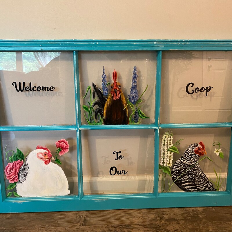 Painted Window Panes Etsy