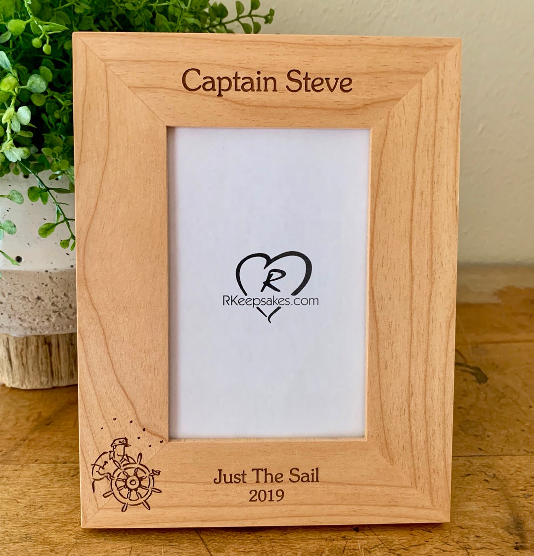 Boat Captain Picture Frame, Custom Engraved, Any Text Personalized Gift ...